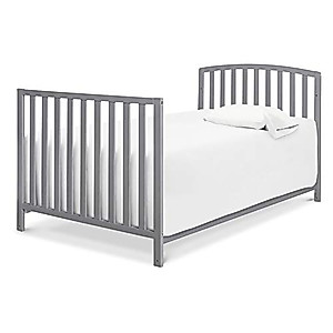 DaVinci Dylan Folding Portable 3-in-1 Convertible Mini Crib and Twin Bed in Grey, Greenguard Gold Certified