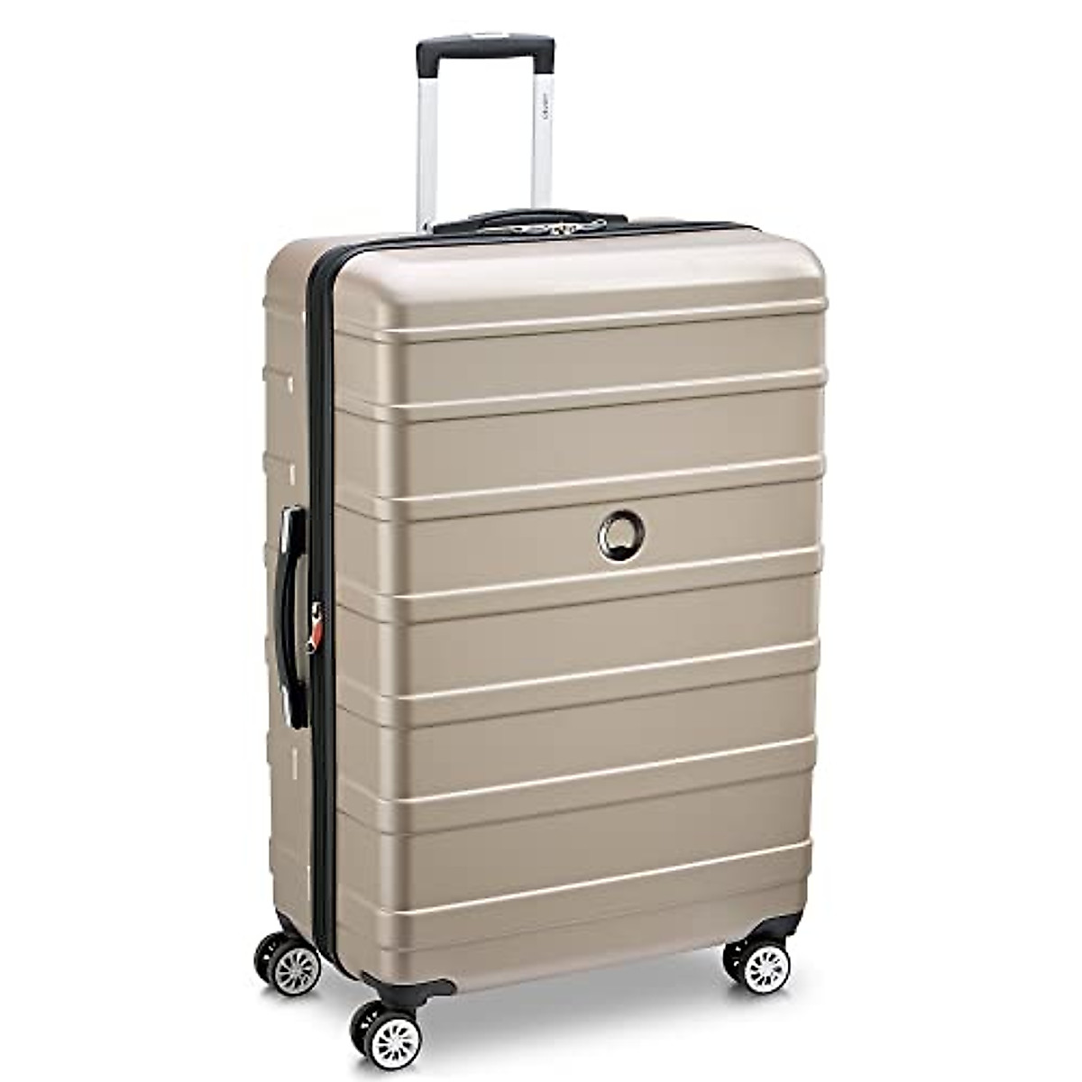 DELSEY Paris Margot Hardside Expandable Luggage with Spinner Wheels, Gold, Checked Large 28 Inch