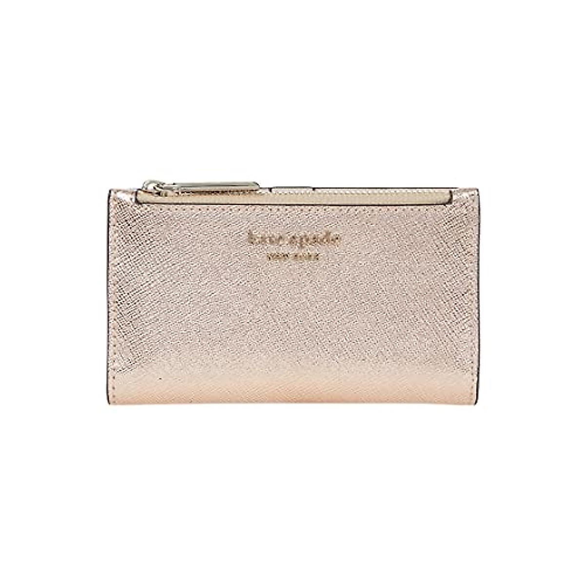 Kate Spade New York Spencer Metallic Small Slim Bifold Rose Gold One Size