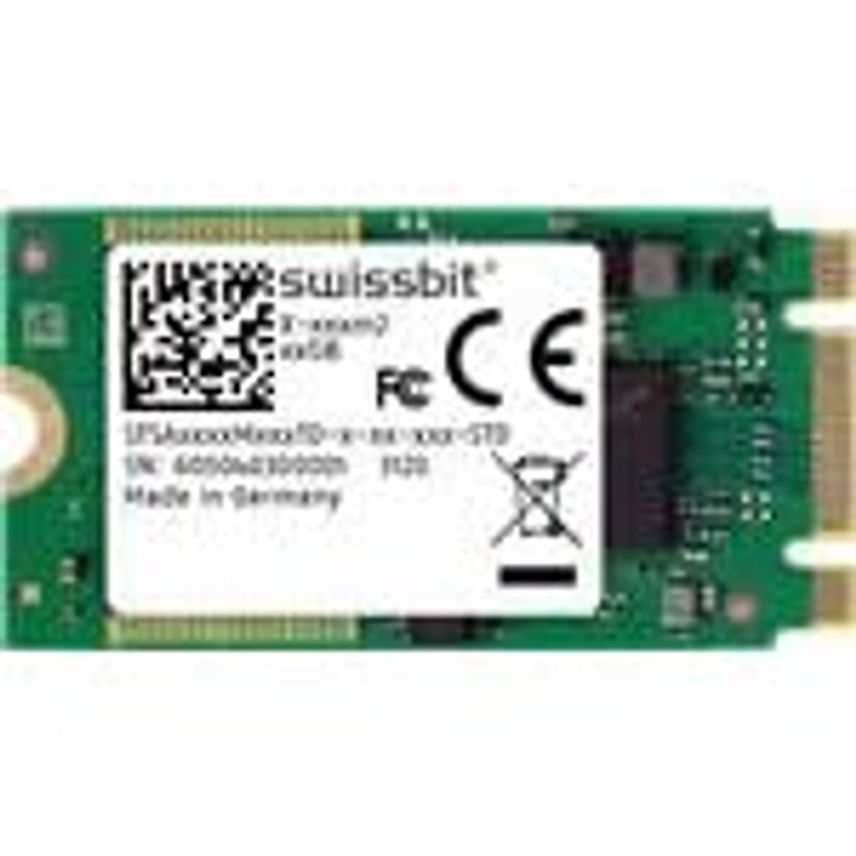 Swissbit SFSA080GM1AO1TO-C-8C-11P-STD, Solid State Drives - SSD Industrial M.2 SATA SSD, X-86m2 (2242), 80 GB, 3D PSLC Flash, 0 C to +70 C