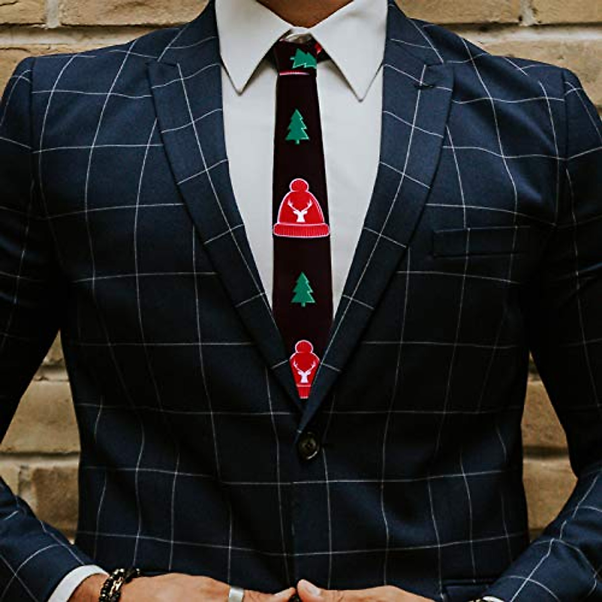 Homoyoyo Men Decor Christmas Tie Printed tie Christmas tie Universal tie Festive Printing Tie Boy Stocking Stuffer