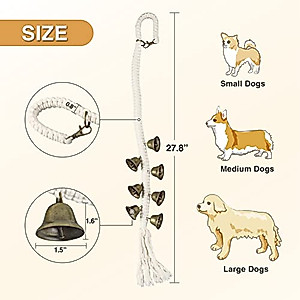 HANIML Dog Door Bell for Training Dogs to Go Out and Potty - Adjustable Length Hanging Brass Pet Door Bell - for Small and Large Dogs to Go Outside