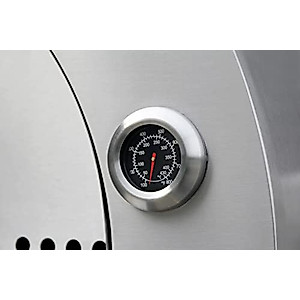 MCP-Distributions 32.5'' Outdoor Propane or Wood Fired Silver Stainless Steel Artisan Pizza Oven or Grill with Waterproof Cover, Pizza Peel