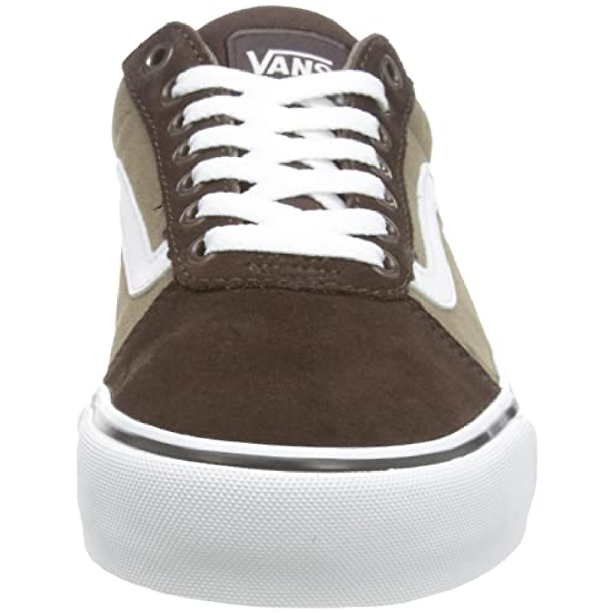 Vans Unisex Ward Deluxe Retro Suede - Low Platform Lace-up Sneaker - Brown/White Women 12 Men 10.5