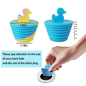 Silicone Bathtub Stopper, 2 Pack Universal Silicone Drain Stopper,Tub Stopper Bathtub Stopper Bathtub Drain Stopper Plug for Kitchen Bathroom Sink Stopper (6-in)