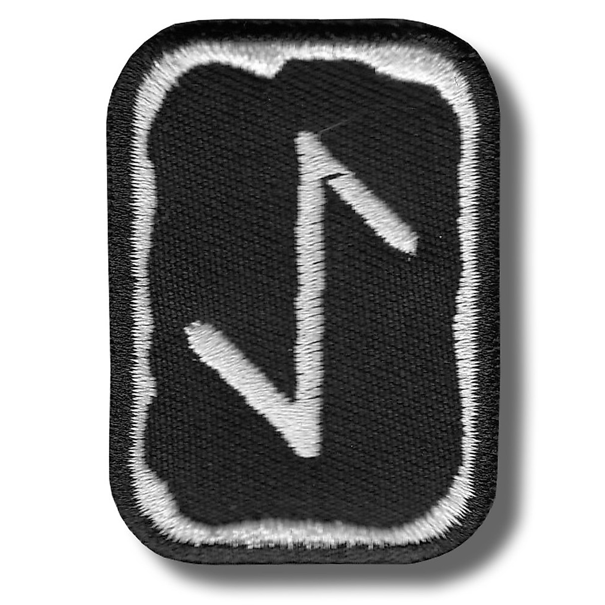 Eiwaz rune - embroidered patch, 4 X 5 cm
