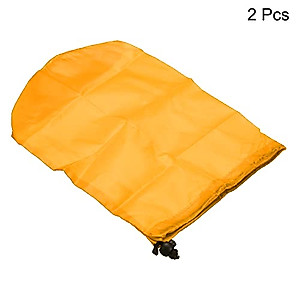 PATIKIL Clothes Storage Drawstring Bag, 2 Pack Ultra Large Clothes Blankets Organizer Bag with Strap for Camping Travel, Yellow