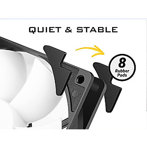 ENCOTEC F12 Silent Computer Fans, 120mm Fan, High Performance 4pin PWM Case Fans, PC Fans with 800-1800 RPM, DC 12V Fan, F12 Series 5 Packs 4Pin Connector