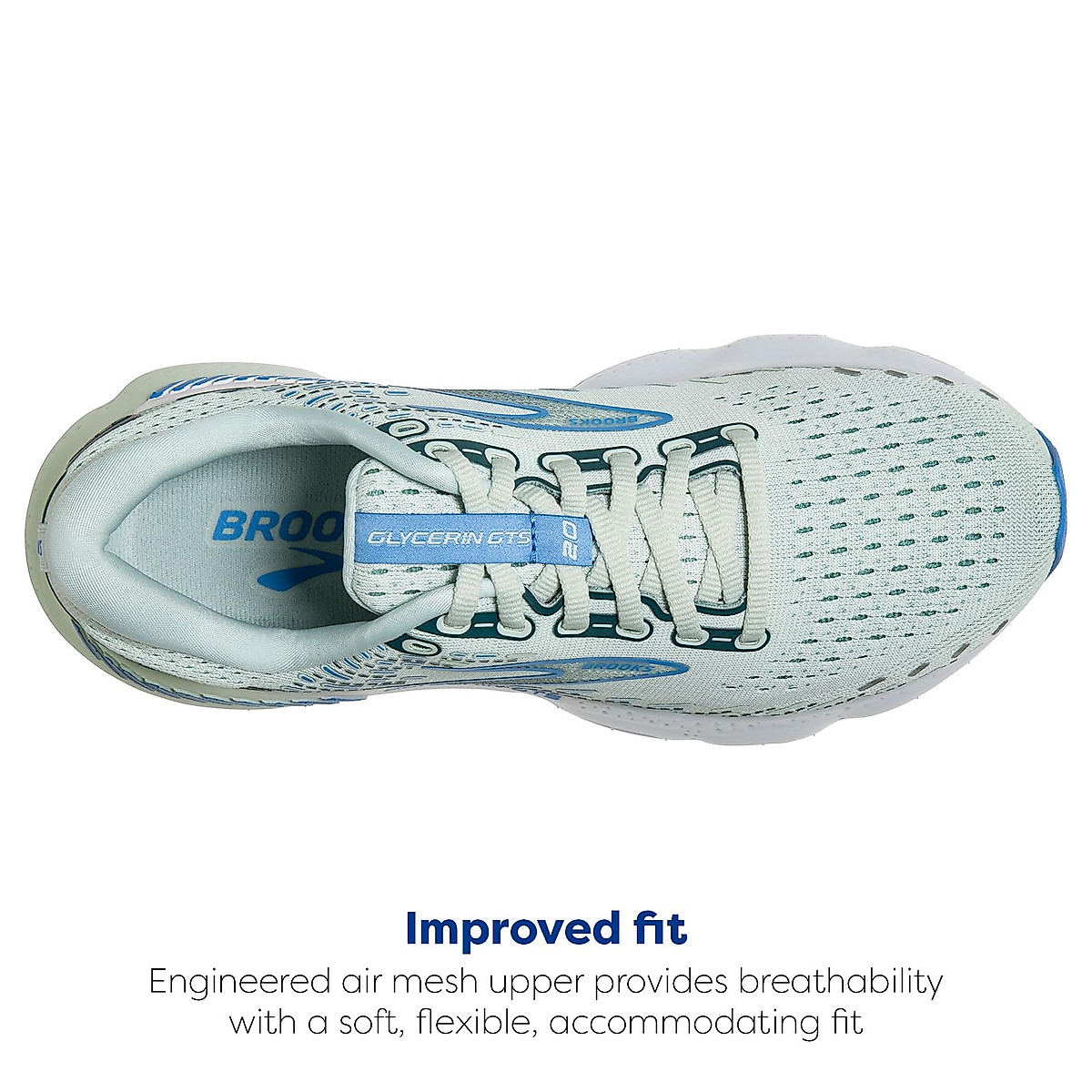 Brooks Women's Glycerin GTS 20 Supportive Running Shoe - Blue Glass/Marina/Legion Blue - 8 Medium