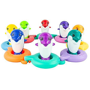 LAMAZE Water Symphony Toddler Auditory Sensory Bath Tub Dolphin Toy for Kids, Multicolor