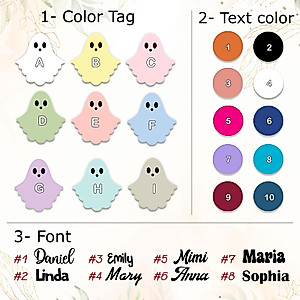 40/30 oz Personalized Ghost Tumbler Topper, Tumbler Cup Accessory, Boo Tumbler Name Tag, Halloween Tumbler, Name Plate