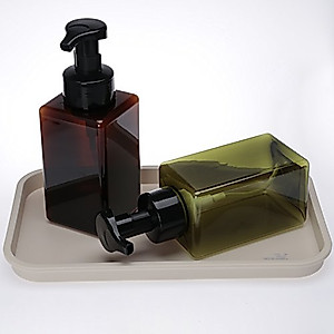 UVIVIU 450ml(15oz) Plastic Foaming Soap Dispensers, Refillable Foam Hand Soap Dispenser Pump Bottle for Liquid Soap Shampoo Bathroom Kitchen Sink (Brown 2 Pcs)