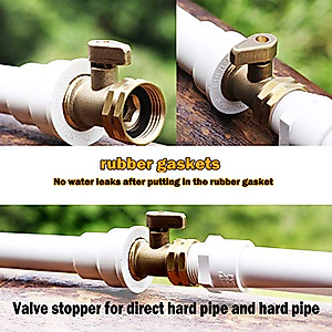YELUN Garden hose shut off Valve- 3/4”Heavy Duty Brass Shut Off Valve Hose ball Valve Garden Hose Connector 2 Set