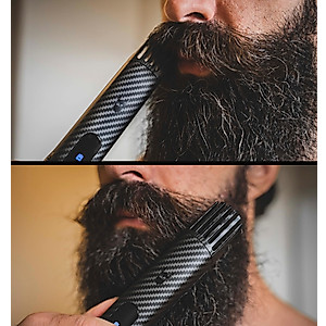 The Beard Struggle Carbon X - Heated Beard Brush + Beard Straightener for Men - Cordless Beard Brush & Straightening Comb - Rechargeable, 3 Heat Settings, Micro-Fibre Protective Sleeve Included