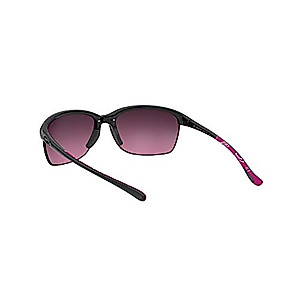 Oakley Women's OO9191 Unstoppable Rectangular Sunglasses, Polished Black/Rose Gradient Polarized, 65 mm