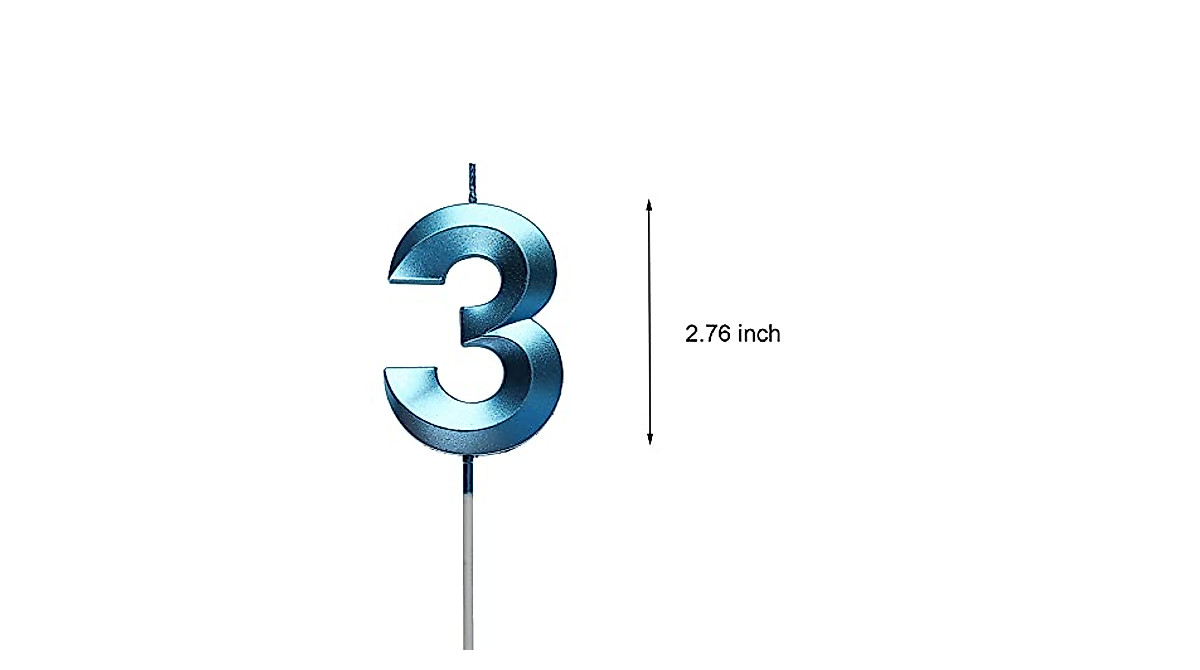 Blue Number 3 Birthday Candle - Perfect for Celebrations