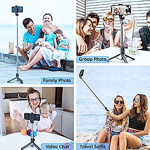 ATUMTEK 40" Selfie Stick Tripod, Extendable Bluetooth Selfie Stick with Wireless Remote for iPhone 13/12/12 Pro/11/11 Pro/XS/XR/X/8/7 Plus, Samsung, Google, LG, Sony, Huawei Smartphones, Black