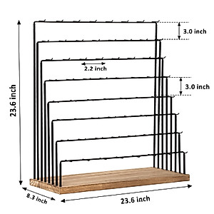 Earring Display Stands for Selling, Earring Rack Display Holder Stand, Jewelry Display for Selling Earring Cards, Bracelets, Hair Accessories, Rings, Necklaces 39" W x 23" D x 19" H (64 Hooks)