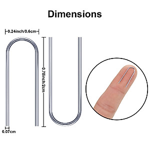 200 Pieces High Temperature Nichrome Wire Jump Rings, 21 Gauge with a Plastic Storage Box, U Hanger Hooks for Hobbyists DIY Pendant, Ceramic Ornaments, Fusing in Glass