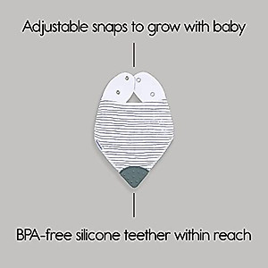 Bazzle Baby Bandana Bib Teething Bib with teether corners for Natural Teething Relief Cotton & Fleece Soak Up Drool Bib