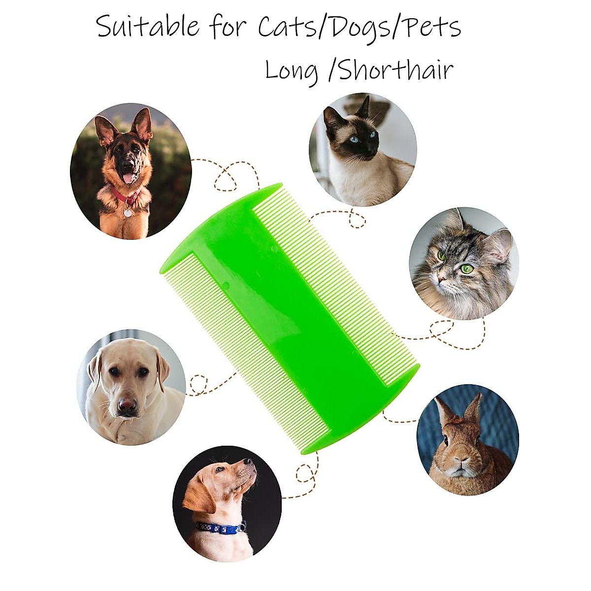 Hsathoac 9 Pieces Pet Flea Lice Comb, Dog And Cat Tear Stain Remover Comb, Remove Eye Mucus Crust Dandruff Floating Hair. Pet Grooming Comb Kit For Long And Short Haired Dog Cat(Blue,Rose Red, Green)