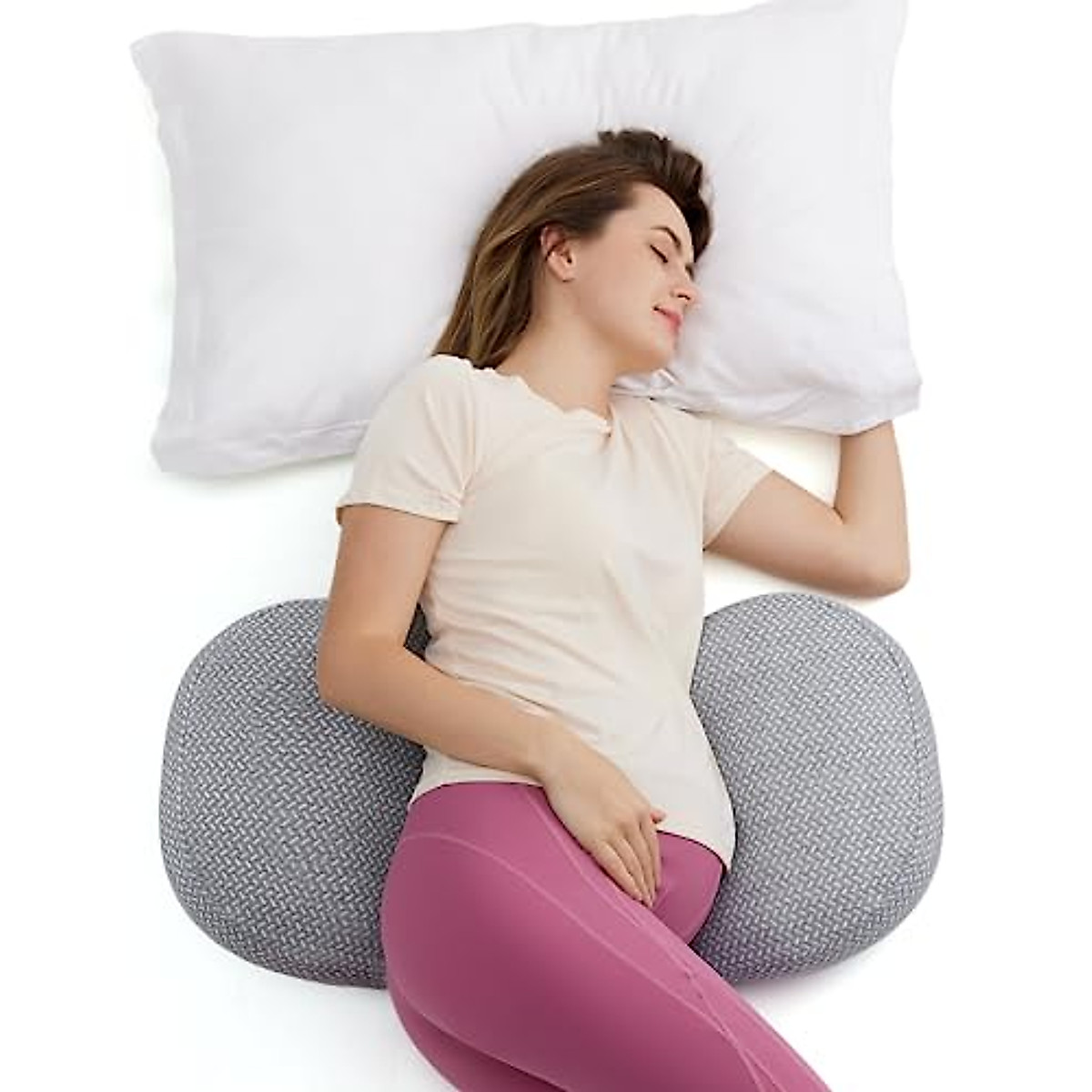 Momcozy Pregnancy Wedge Pillow for Sleeping, Portable Maternity Pillow for Side Sleeper, Support for Back, Belly, Hips for Pregnant Women, Adjustable Travel Pregnancy Pillow, Grey