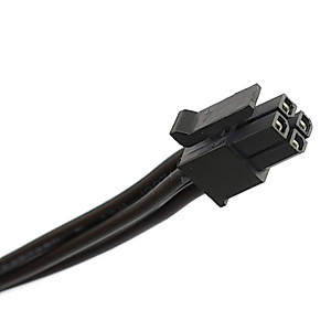 RuiLing 2pcs Black Motherboard ATX Mini 4 Pin to 2X Right-Angle 15 Pin SATA Hard Drive HDD Power Supply Adapter Cable 18AWG 19.7 Inch for Lenovo