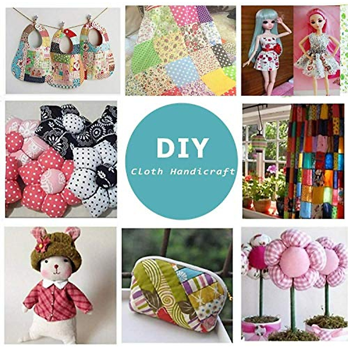 Disney Mickey Mouse Minnie Heads Character Cartoon Pattern 100% Cotton in Different Color Quilting Fabric for Patchwork Needlework DIY Sewing Crafting Precut Face Mask 18x22 Inches (Set of 5 Pieces)