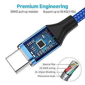 USB C Cable, 2Pack 6ft Fast Charging Nylon Braided Charger Cord Compatible with Samsung Galaxy S20 S10 S10E S9 S8 Plus, Note 20 10 10+ 9 8