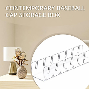 JIAOJIAO Hat Stand for Baseball Caps, 2 Pcs No Install Acrylic Hat Organizer for 14 Baseball Caps, Hat Racks for Baseball Caps Display and Organizer for Bedroom, Closet, Dresser, Office
