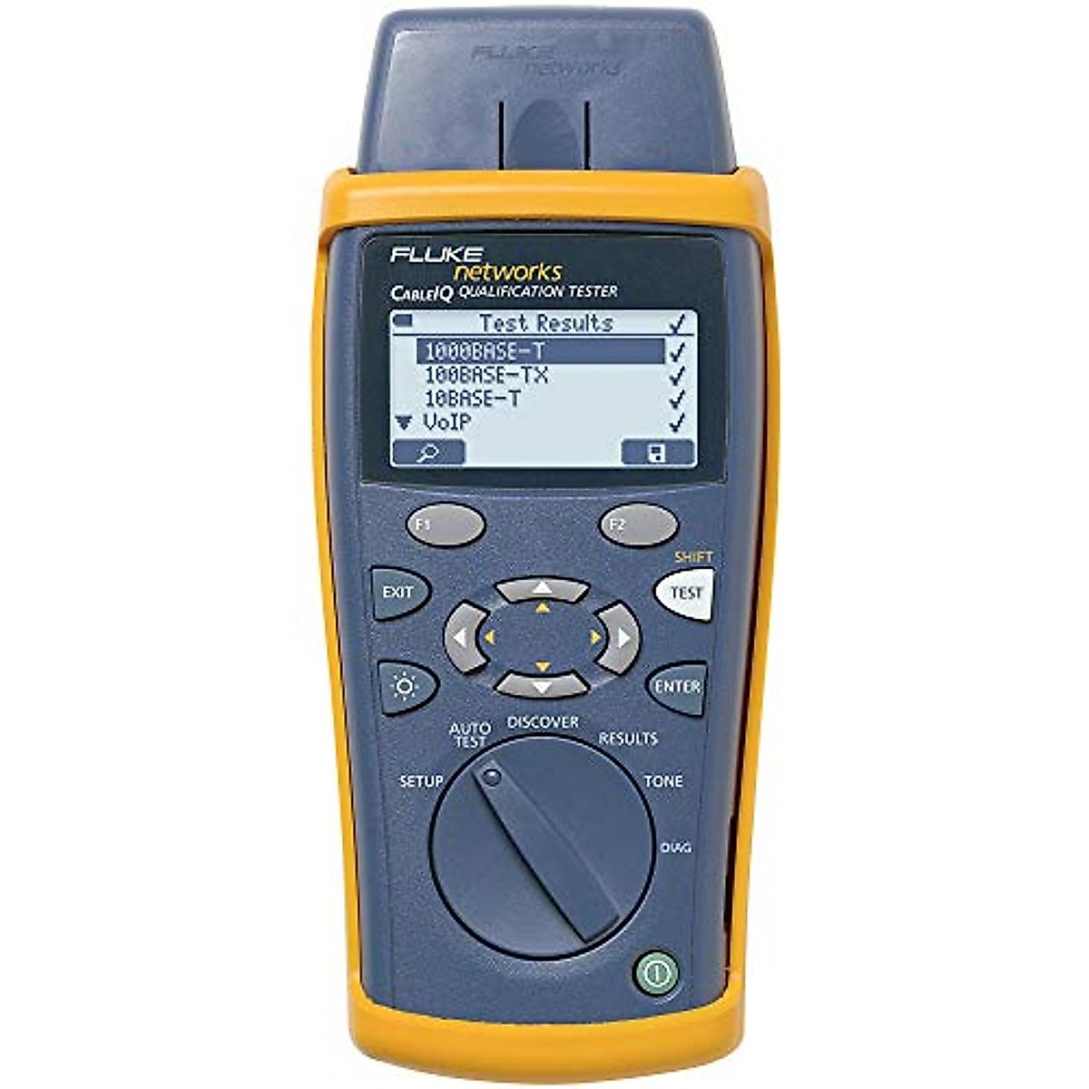 Fluke Networks CIQ-100 Copper Qualification Tester, Qualifies and Troubleshoots Category 5-6A Cabling for 10/100/Gig Ethernet, Coax and Voip, Blue