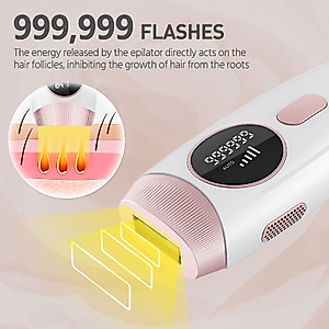 Laser Hair Removal for Women and Men IPL Hair Remover Facial Whole Body Machine Permanent Painless Device at Home 999,999 Flashes