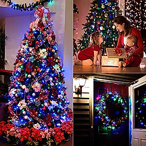 Christmas Lights - 33FT 100 LED Battery Operated String Lights with Timer & 8 Modes Mini Clear String Lights for Christmas Tree Wreath Indoor Outdoor Garden Wedding Party Decor Waterproof (Multicolor)
