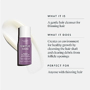 Virtue Flourish Sulfate Free Shampoo for Thinning Hair, Volumizing Hair Growth Product, Detoxifies and Repairs, Color Safe