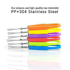 LDW 3-Pack Mini Loop Scissors Muitiple Colors Easy-Opening Squeeze Handles Grip Scissors Self-Opening Adaptive Design for Special Needs, Green