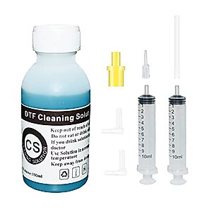 DTF Printer Cleaning Solution, Universal Printer Nozzle Cleaner DTF Ink Cleaner for DX5 i3200 XP600 L1800 L800 L1390 XP-1500 Printers-Works with DTF UV Ink (100ml)