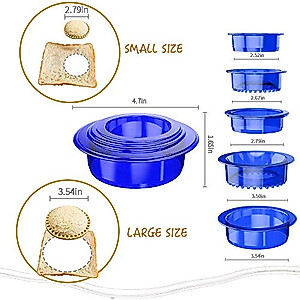 Tribe Glare 5 pcs of 2 sets Bread Sandwich Maker mold-Uncrustables Sandwich Cutter for Kids - Sandwich Cutter Sealer and DIY cookie cutter Lunch Lunchbox and Bento Box of Childrens Boys Girls (blue)