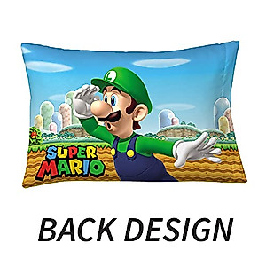 Franco Kids Bedding Super Soft Microfiber Reversible Pillowcase, 20 in x 30 in, Mario