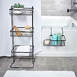 iDesign Metal Over the Bath Caddy Basket, The Everett Collection – 12.08” x 10.2” x 6.64”, Matte Black