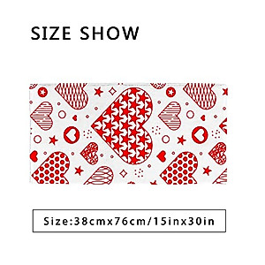 My Little Nest Hand Towels for Bathroom Valentine's Day Modern Hearts Absorbent Small Bath Towel Soft Kitchen Towels Fingertip Towel for Guest and Bar 30 x 15 inch