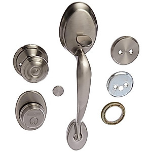 SCHLAGE F92PLY619 F92-PLY Plymouth Dummy Exterior Handleset from The F-Series, Satin Nickel
