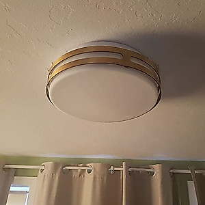 AUTELO Modern Flush Mount LED Ceiling Light Fixture 3000K Dimmable Close to Ceiling Lighting with Frosted Glass Shade in Brass Finish, for Living Room Hallway Bedroom C3578 BRZ LED