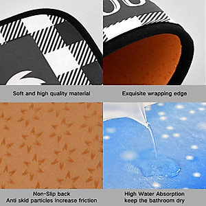 Emelivor Buffalo Plaid Checked Farmhouse Kitchen Mat Set of 2 Anti-Fatigue Kitchen Rug Set Non Slip Foam Cushioned Kitchen Runner Rugs and Mats Comfort Standing Mat for Farmhouse Doormat Laundry