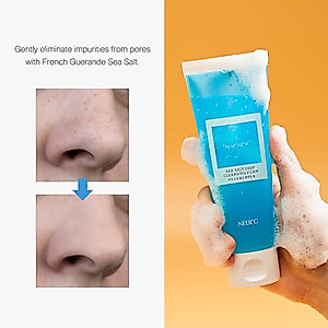 NEER°G Sea Salt Deep Cleansing Foam 4 Fl Oz (120ml) Guérande Sea Salt pH5.5 Mild Facial Cleanser, Moisturizing Face Wash for Normal to Sensitive Skin
