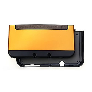 NSLikey Front Back Faceplate Aluminum Hard Protective Housing Shell Protector Cover Case for New 3DS XL LL Game Accessories Repalcement (Gold)