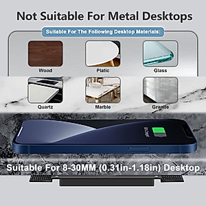UUMAO Magnetic Invisible Wireless Charger 8-30MM, Under Desk 15W Furniture Wireless Charging Pad for Magsafe iPhone 13/12 (with PD Adapter) (8-30MM Magsafe Desk Sticker Coil Included)