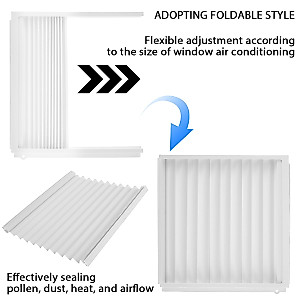 Window Air Conditioner, Side Panels and Frame Set, Adjustable Insulation AC Side Panels Dust-proof AC Side Panels AC Accessories for Winter and Summer Air Conditioner Accordion Filler Kit