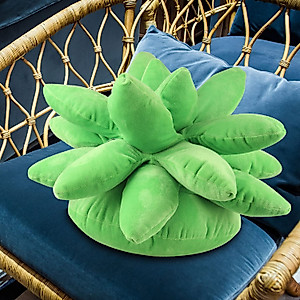 Cute Succulents Pillow for 3D Throw Pillows, for Garden or Green Lovers Baby Green Plant Throw Pillows for Bedroom Room Home Decoration Novelty Plush Cushion,Cactus Plush Home Decor (Light green)