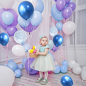 Frozen Balloons Arch Garland Kit, Frozen Birthday Balloons Frozen Party Supplies Latex Balloons Happy Birthday Snowflakes Foil Balloon Frozen Decorations for Birthday Party Girl Home Decorations