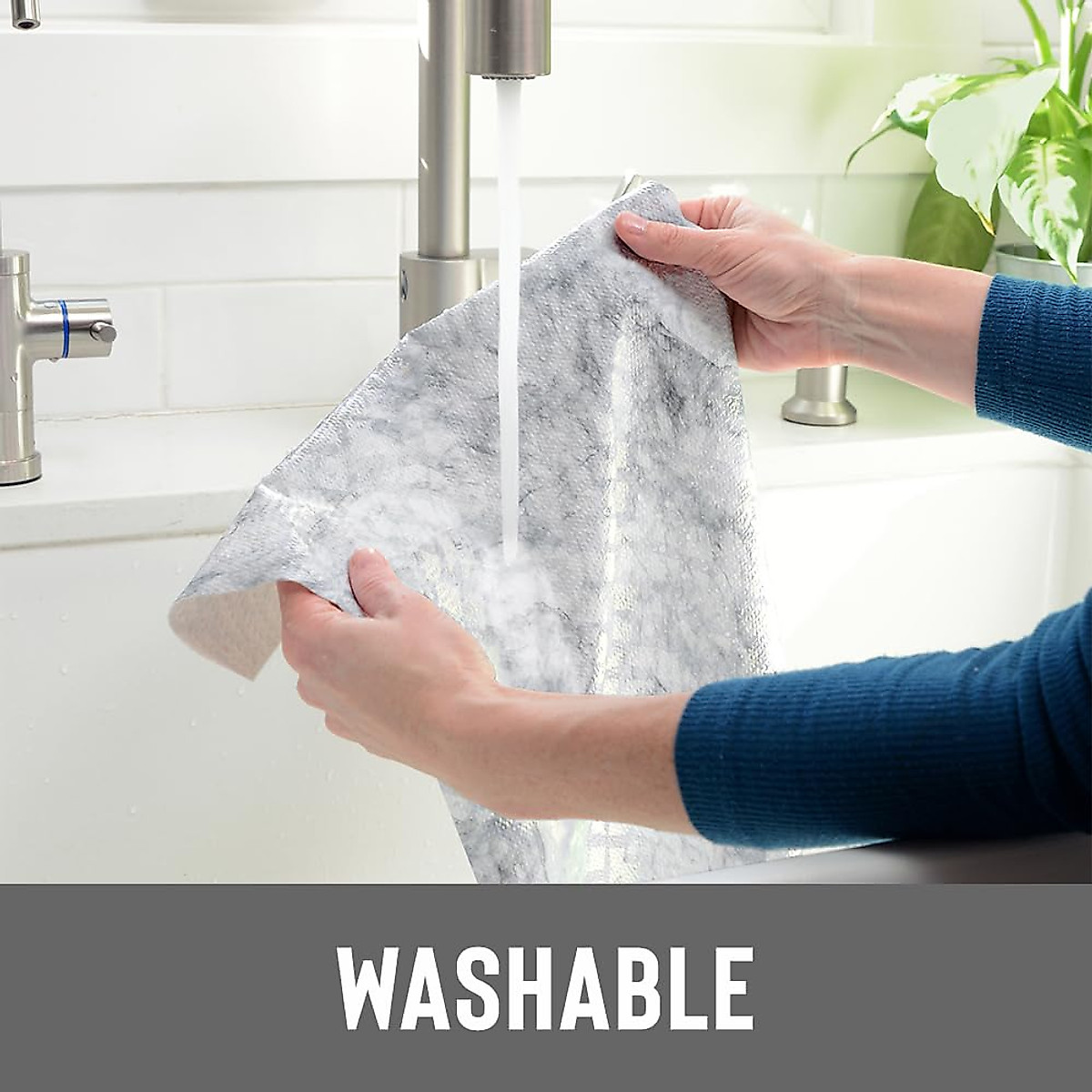 Con-Tact Brand Grip Prints Non-Adhesive Non-Slip Counter Top, Drawer/Shelf Liner, 12" x 20', Carrara Marble